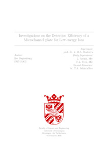 Investigations on the Detection Efficiency of a Microchannel plate for ...